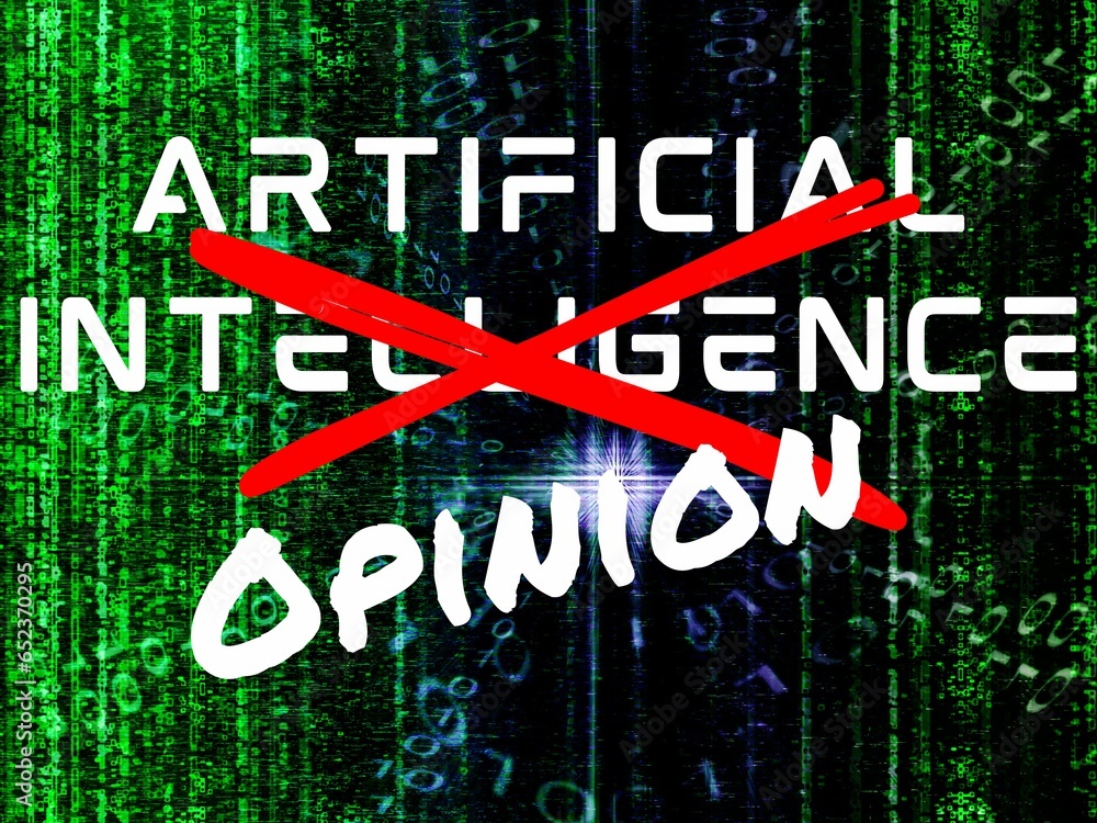 Artificial Intelligence crossed out and replaced with handwritten word ...