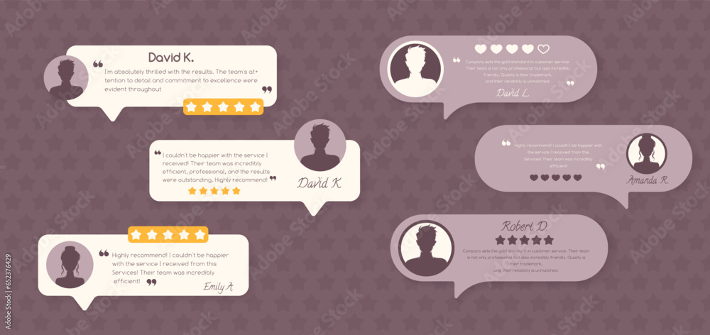 Social media templates for customer feedback review, speech bubble ...