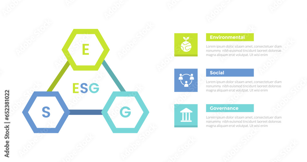 esg environmental social governance infographics template diagram with ...