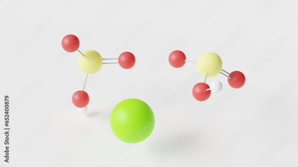 calcium bisulfite molecule 3d, molecular structure, ball and stick model, structural chemical ...