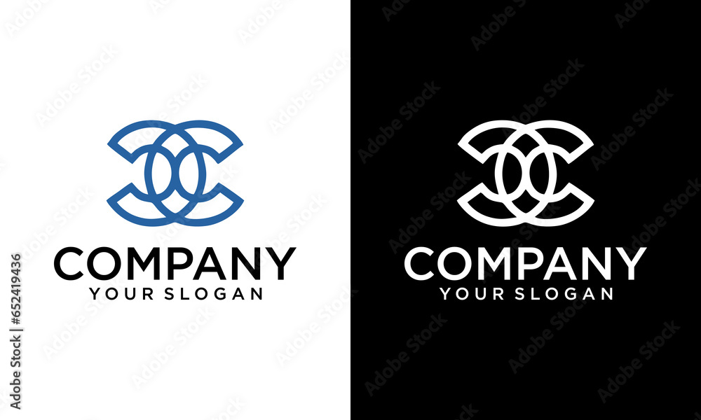 Logo C monogram modern letter, CC mockup elegant business card emblem ...