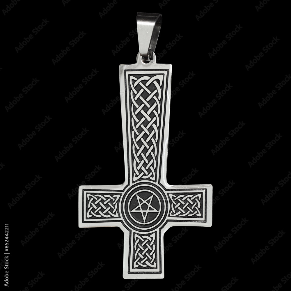 Inverted cross with a pentagram. Black Metal. Occult Subject, Satanism ...