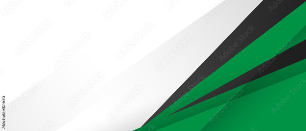 Abstract green black white banner background Stock Vector | Adobe Stock