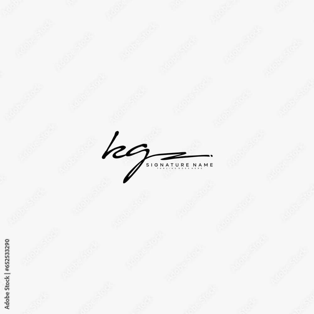 premium KG letter signature logo in handwriting art style monogram ...