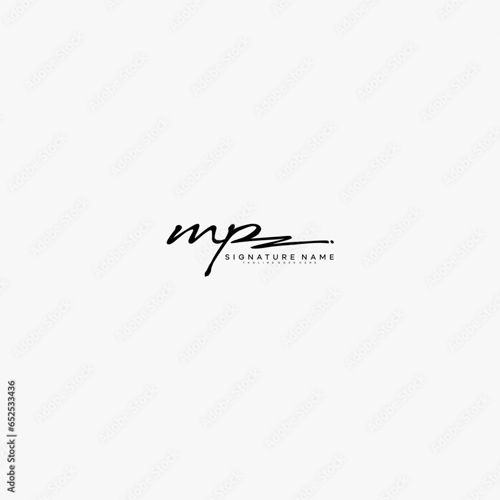 premium MP letter signature logo in handwriting art style monogram ...