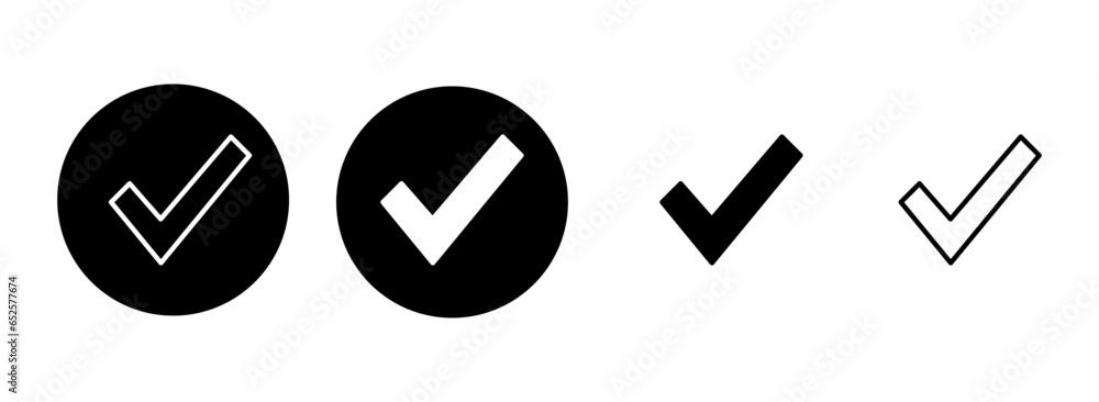 Check mark icon set illustration. Tick mark sign and symbol Stock ...