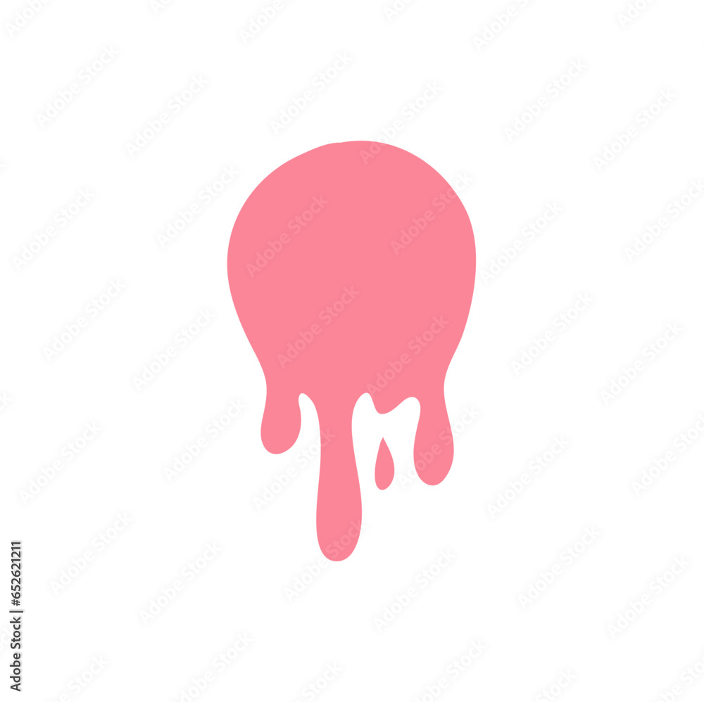 pink dripping current circle paint and stains icon. Liquid oil blob ...