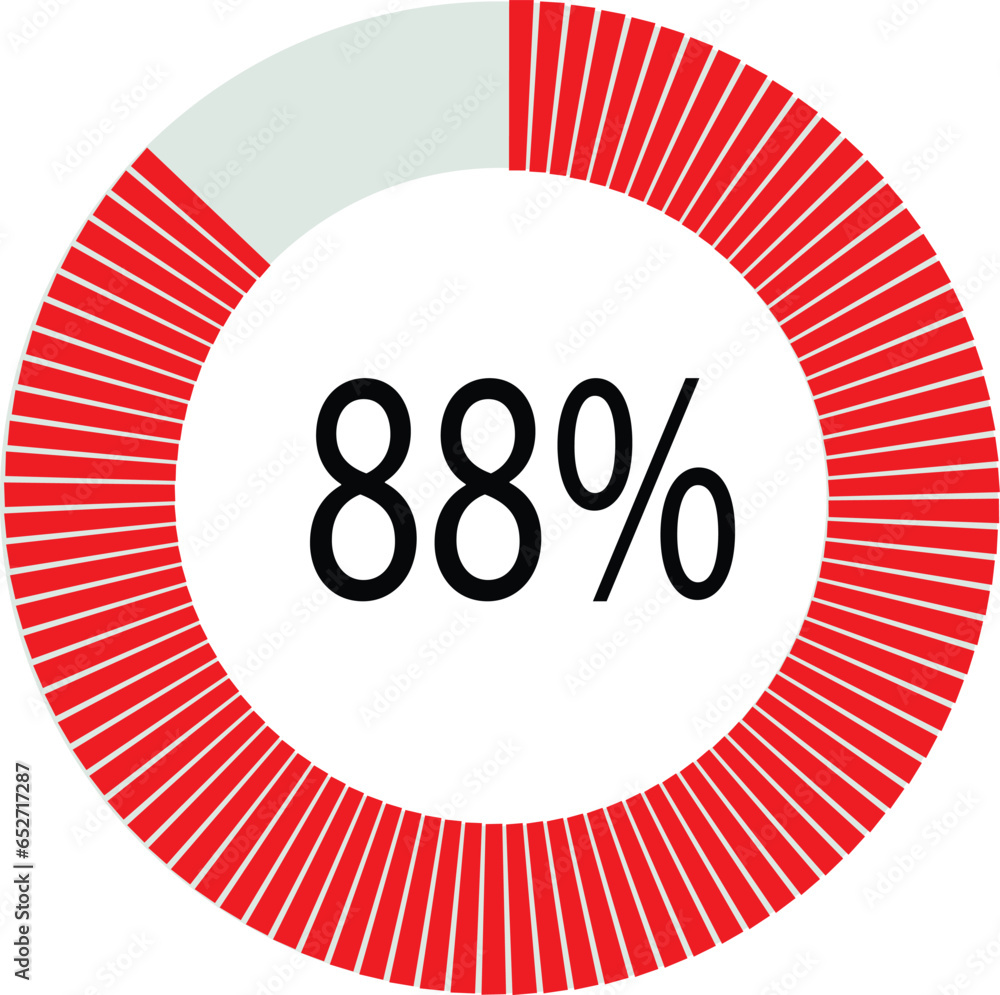 88% Loading. Circle percentage diagrams 88% ready to use for web design ...