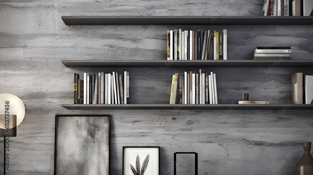 Gray virtual background with wooden shelf, Stock Illustration | Adobe Stock