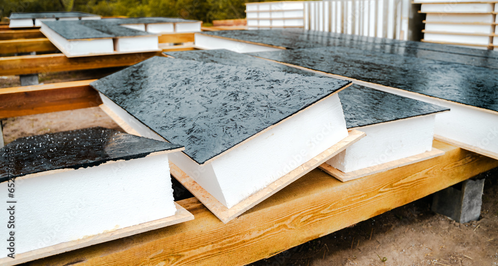 Building construction of wooden frame house made of SIP structural ...