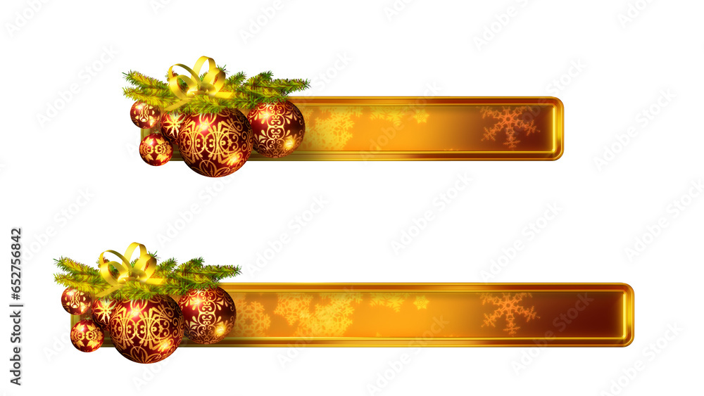 Christmas banners or lower-thirds, transparent PNG design elements. 3D ...