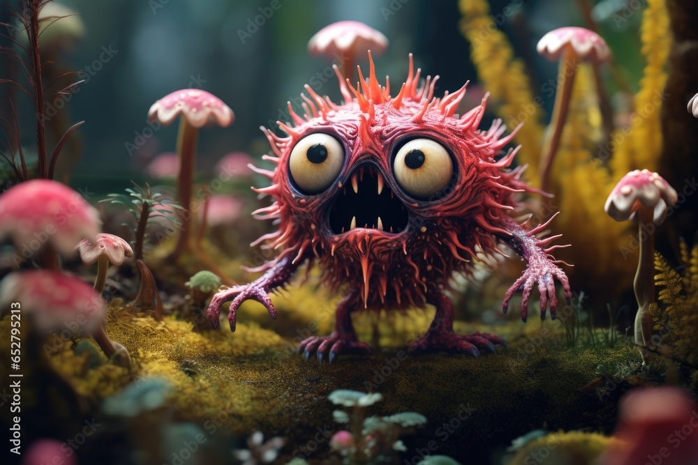 Tiny unseen world of dorky viral fungi monsters with big bulging eyes ...