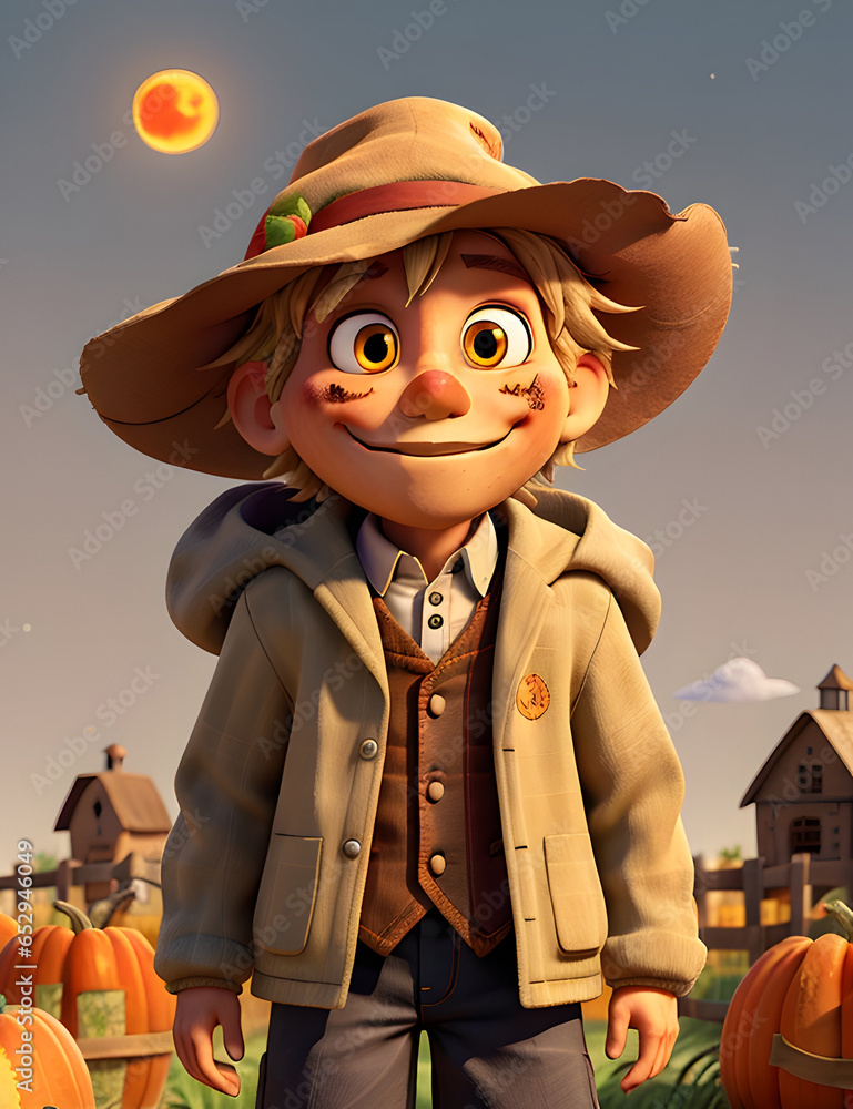 Visualize a scarecrow coming to life under the harvest moon Stock ...