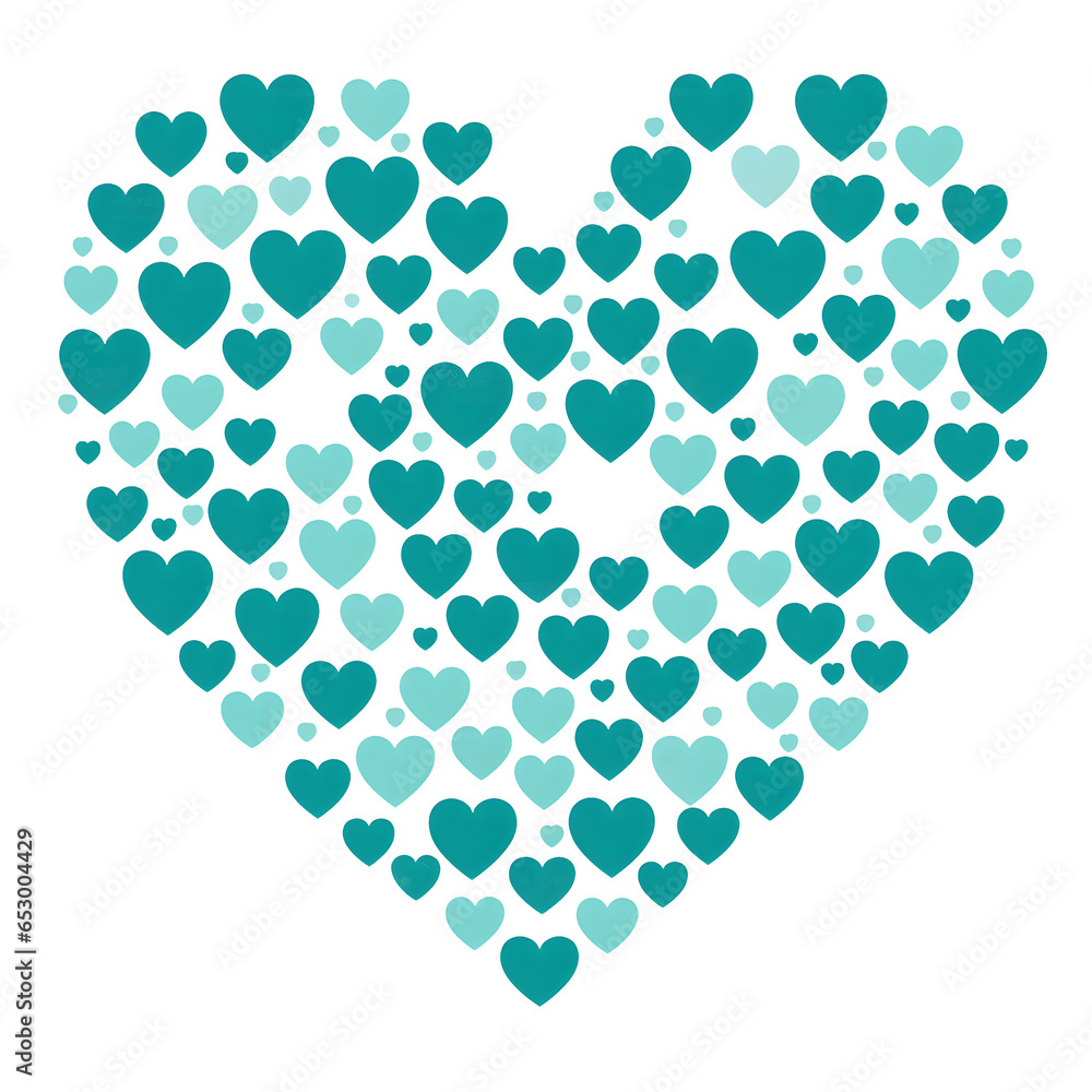 cartoon clipart of heart in the color Turquoise, transparent background ...