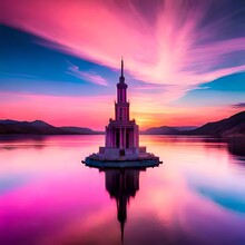Lighthouse Over Blue Water Free Stock Photo - Public Domain Pictures