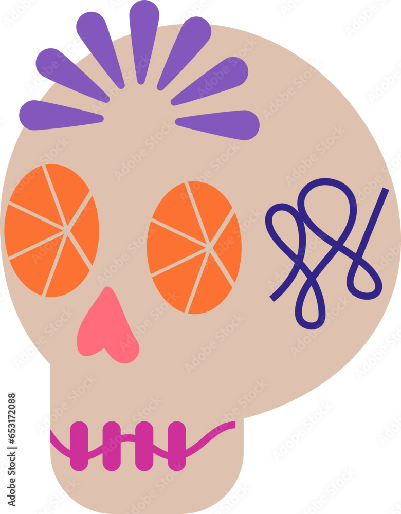 Icono calavera de azúcar elemento de ofrenda. Día de Muertos, Día de ...