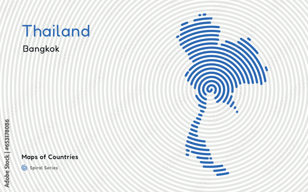 Creative map of Thailand, Siam. Political map. Bangkok Capital. World ...