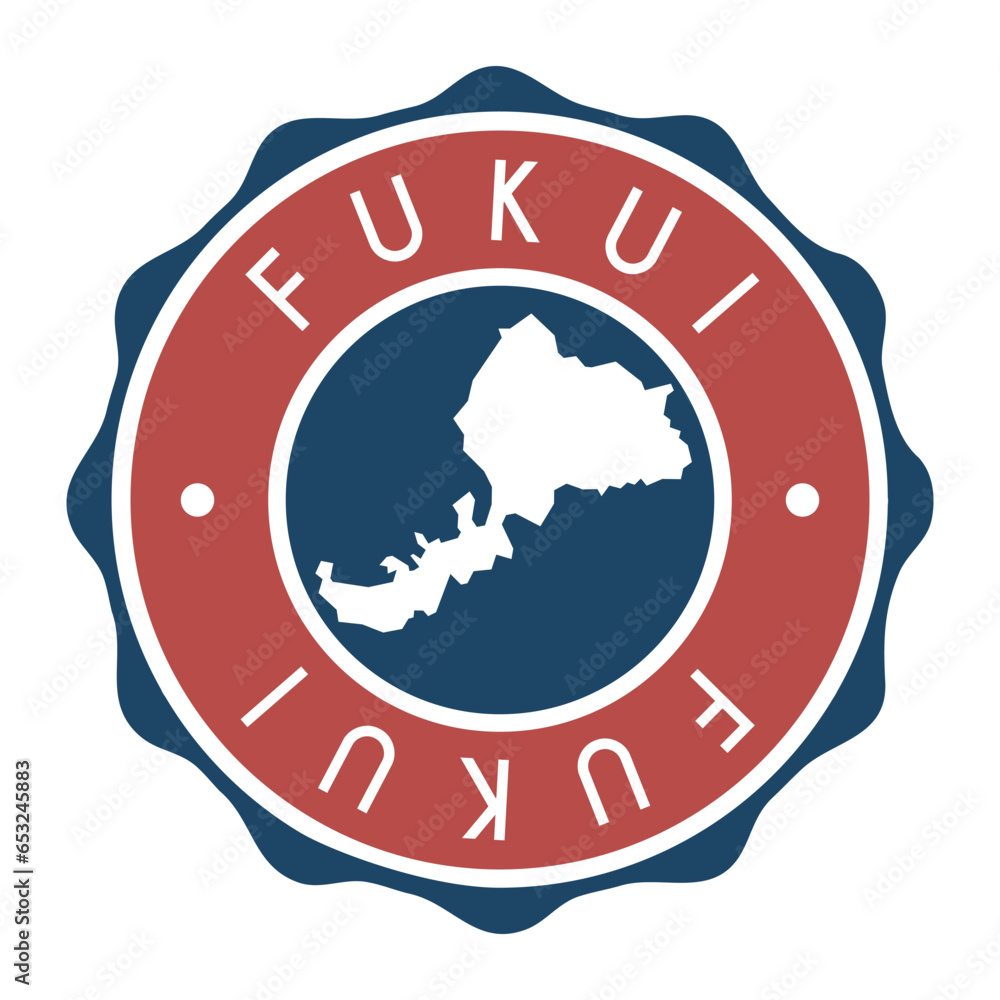 Fukui, Japan Badge Map Vector Seal Vector Sign. National Symbol Country ...
