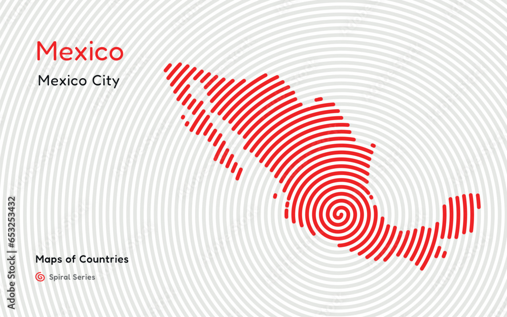 Creative map of Mexico. Political map. Mexico City. Capital. World ...