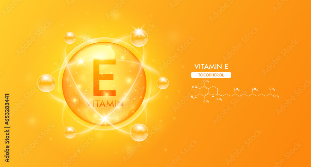 Stock-Vektorgrafik „Orange vitamin E structure chemical formula ...