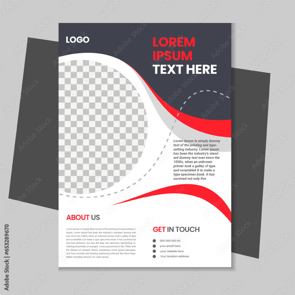 A4 business flyer template design, corporate brochure, marketing flyer ...