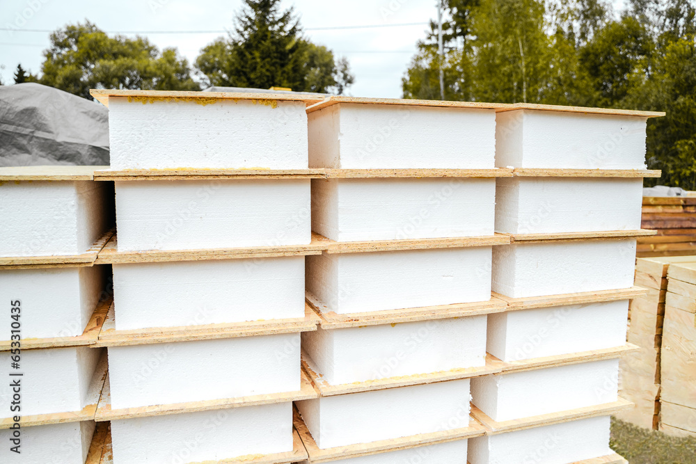 Building construction of wooden frame house made of SIP structural ...