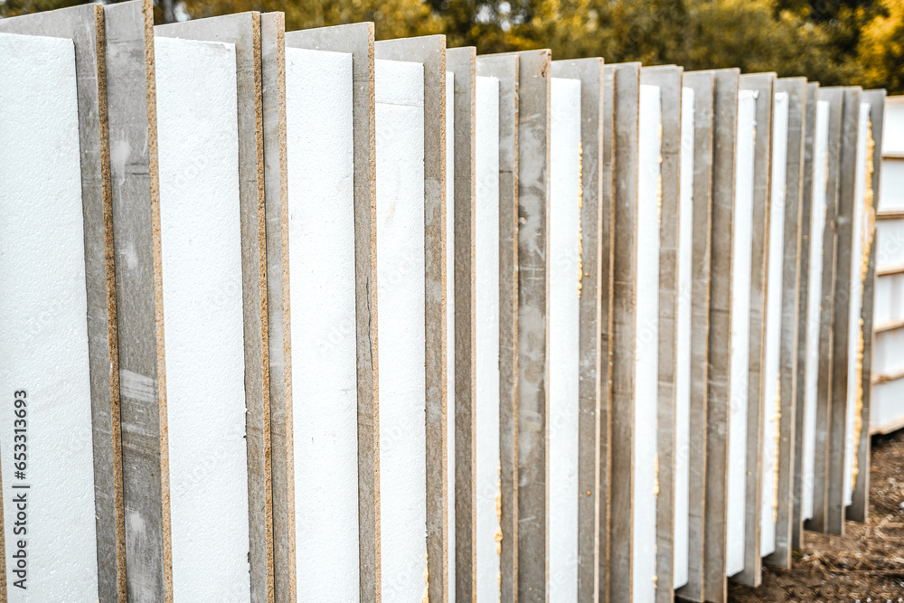 Building construction of wooden frame house made of SIP structural ...