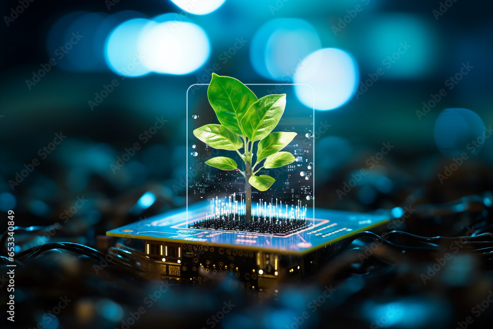 Picture generative AI concept saving of ecology technology science for ...