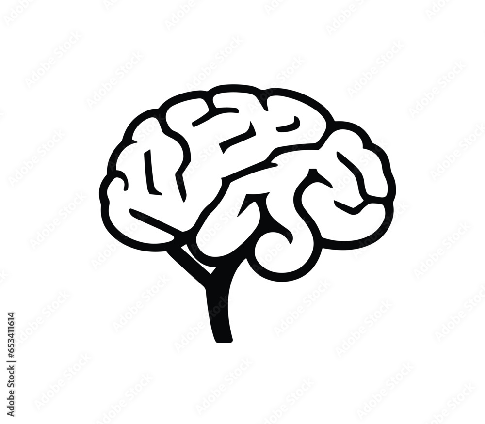 Brain line illustration mind vector PNG image Stock Vector | Adobe Stock