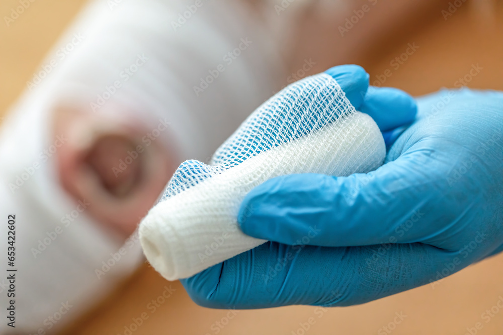 Wound care concept: Symbolizing change of dressing and cleaning and ...