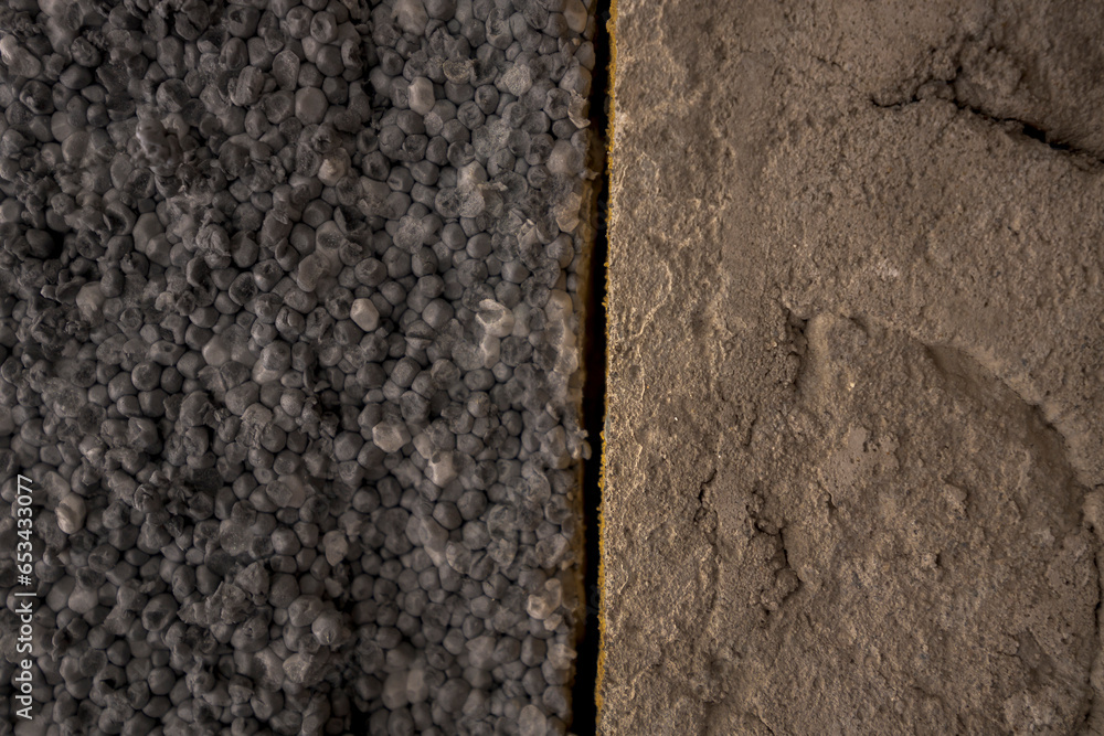 Thermal and acoustic insulation materials like polystyrene foam ...