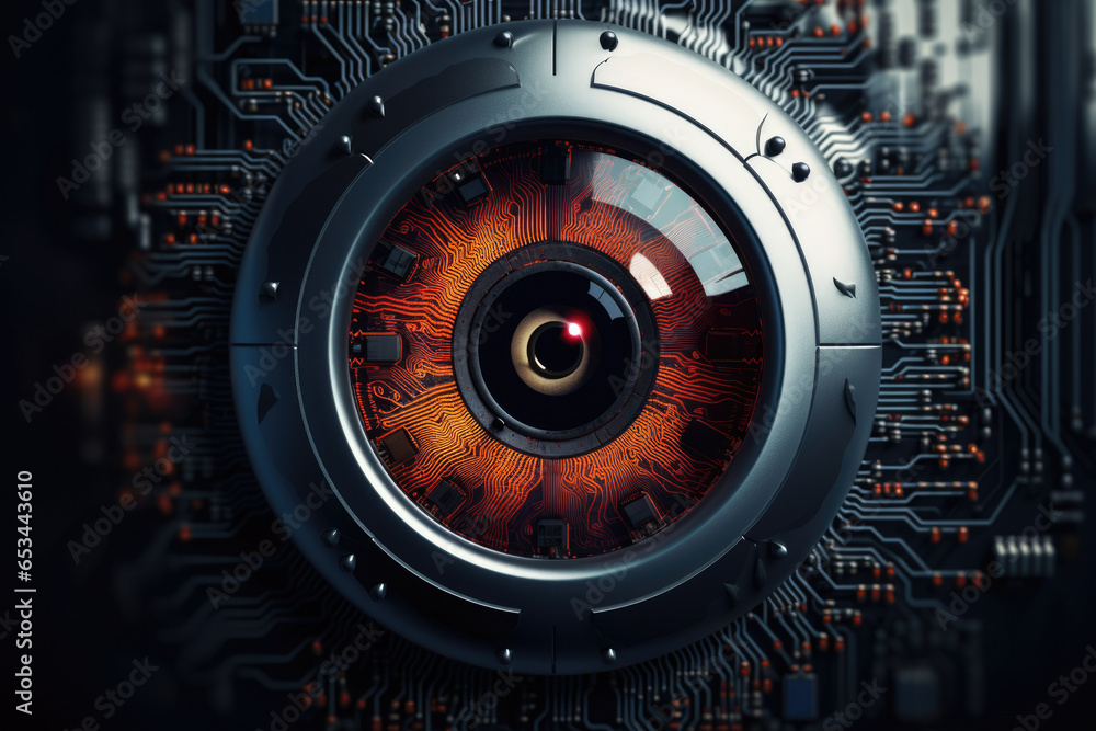 Artificial Intelligence Surveillance: Conceptual Image of Human Eye ...
