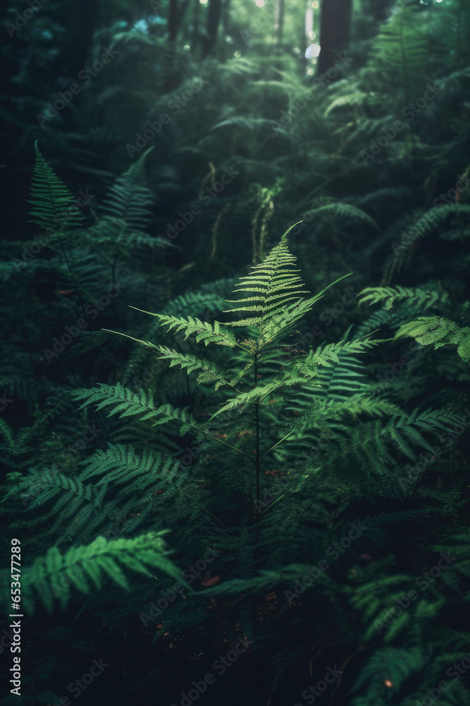 Beautiful natural native fern in dark forest setting — New Zealand ...