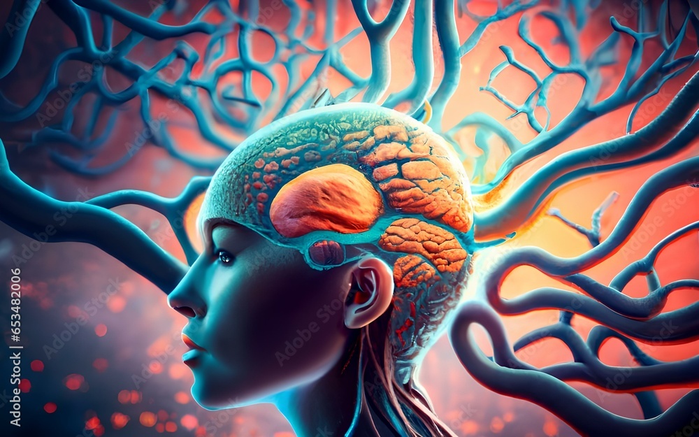 Brain in the human head as representation of growth mindset thinking ...