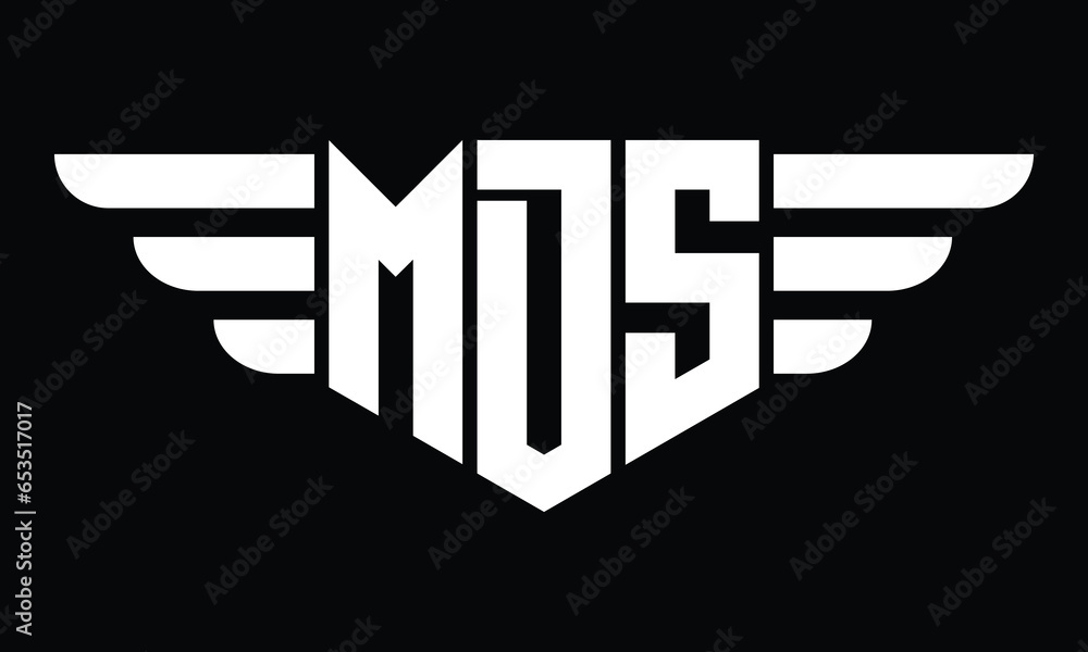 MDS three letter logo, creative wings shape logo design vector template ...