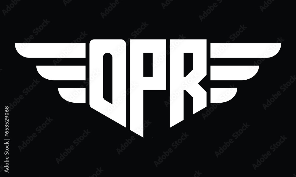 OPR three letter logo, creative wings shape logo design vector template ...