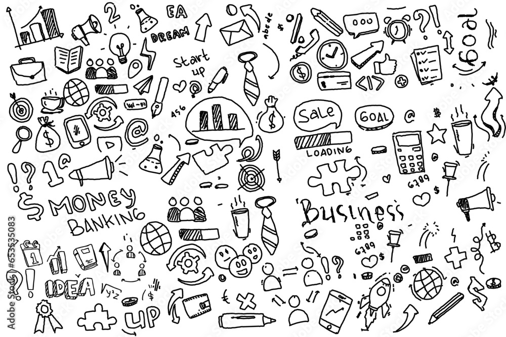 original hand drawn doodle art business vector simple. with flowchart ... original hand drawn doodle art business vector simple. with flowchart ...