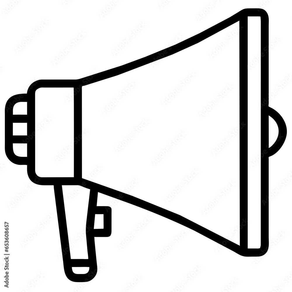 Amplify message. Loudspeaker icon. Sound alert. Bullhorn symbol. Voice ...