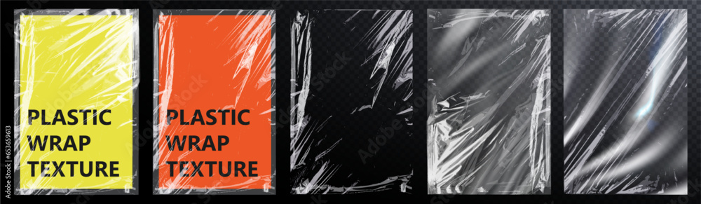 Image vectorielle Stock Сollection of plastic wrap texture for ...