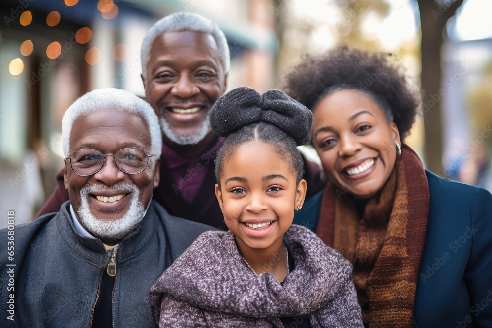 Family together. Family photo of grandparents, their children and young ...