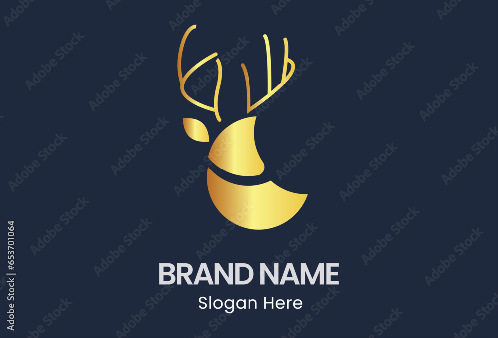 logo icons specifically designed for deer logo, all featuring a golden ...