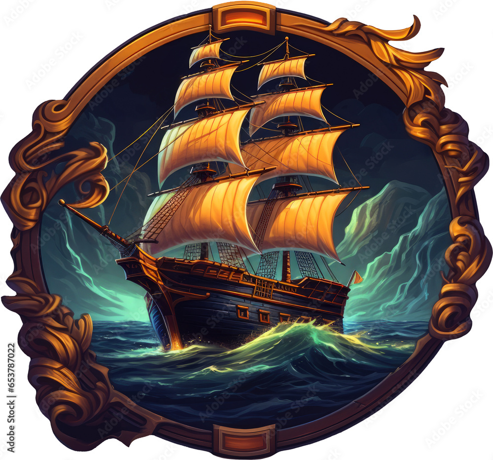 pirate ship transparent background PNG clipart Stock Illustration ...