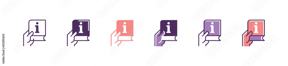 hand holding instruction book manual information icon vector business ...
