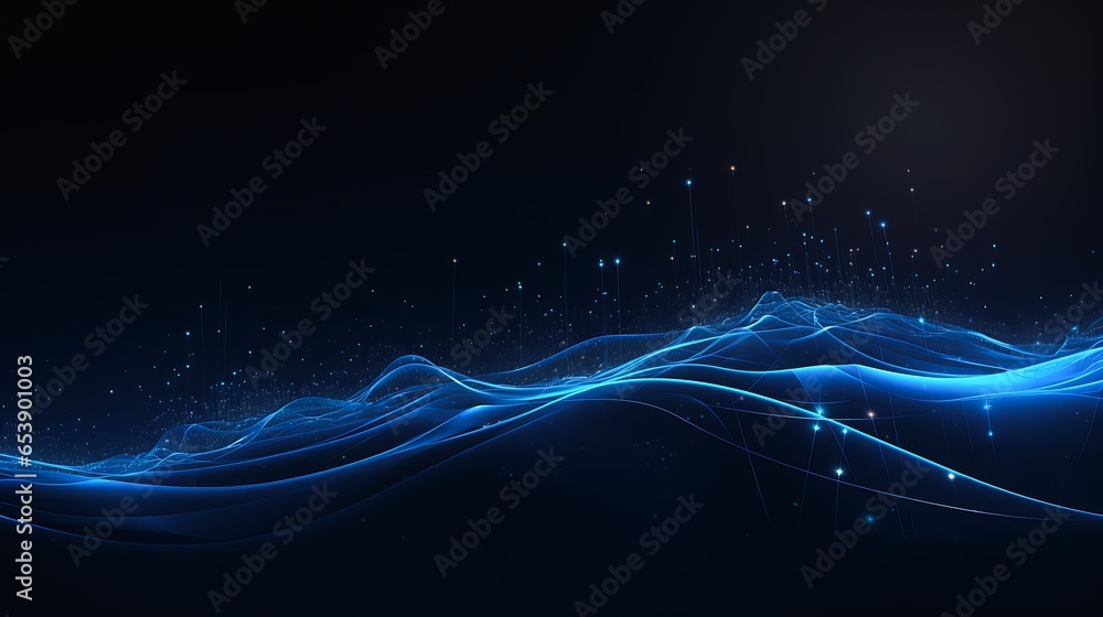 blue wave light streaks stars composition streams flowing black ...