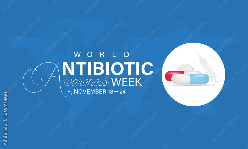 World Antibiotic Awareness Week vector icon illustration. Background ...