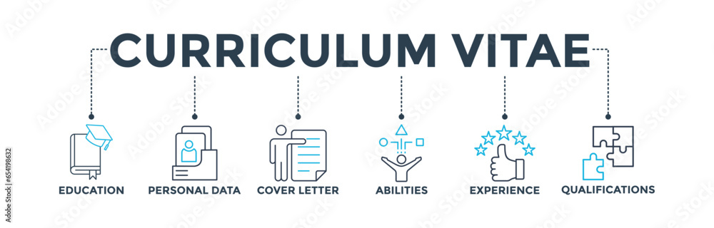 Curriculum vitae banner web icon vector illustration concept with icon ...