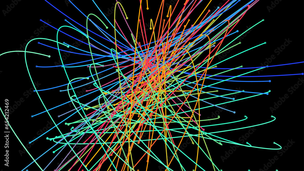Crossing light beams. Energy flow Laser lines. Neon plexus knots ...