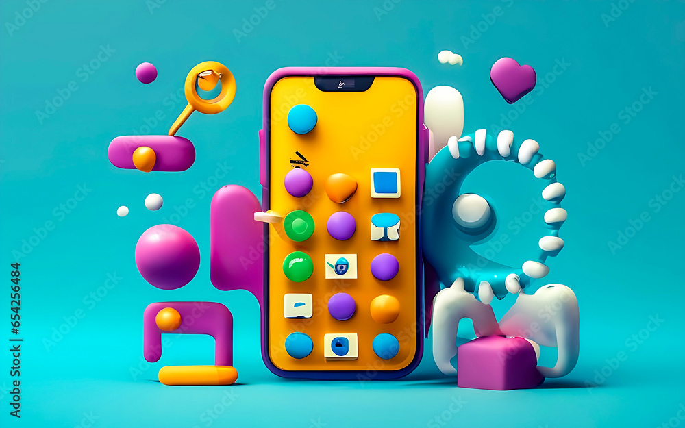 AI, Artificial intelligence mobile application technology, 3D mobile ...