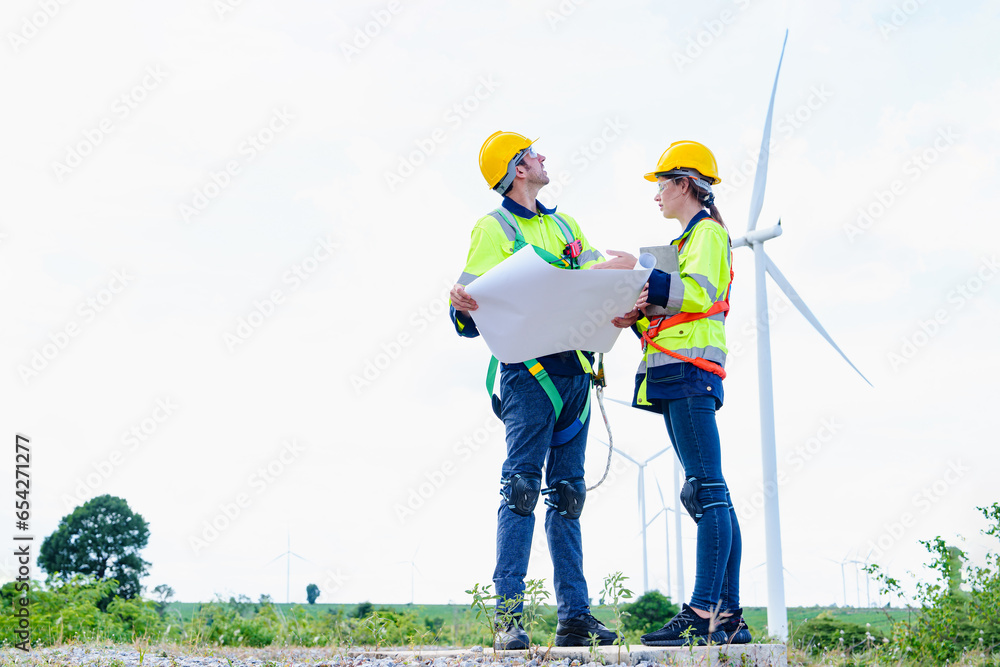Architectural engineering worker builders looking for wind turbine ...