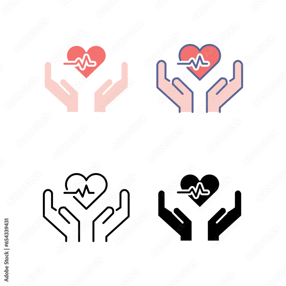 Heart beat rate pulse and hand for save your heart, prevent heart ...